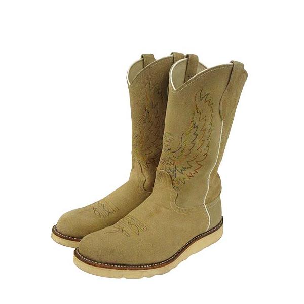 FINE BOOTS ファインブーツ Friedson Brothers ペコスブーツ スウェード 8 ベージュ レザー シューズ 靴 メンズ【表記サイズ】8【実寸サイズ】筒周り：約38cm　筒高：29cm　ヒールの高さ：2.5cm　足首：...