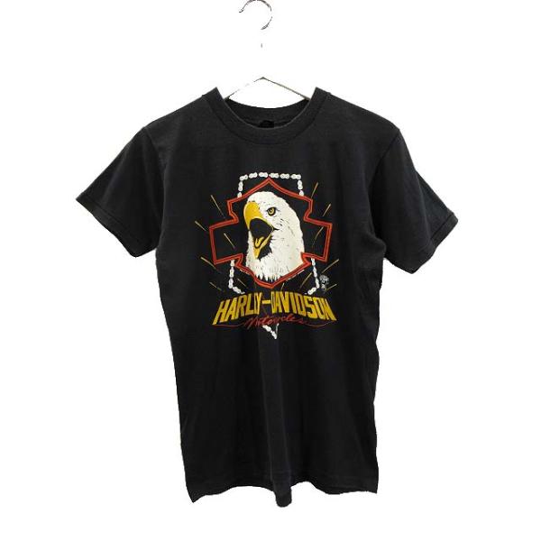 ヴィンテージ VINTAGE 80s ハーレーダビッドソン HARLEY DAVIDSON Tシャツ イーグル チェーン プリント USA製 ブラック M【ブランド】ヴィンテージ VINTAGE【表記サイズ】M 実寸サイズをご参照くださいま...