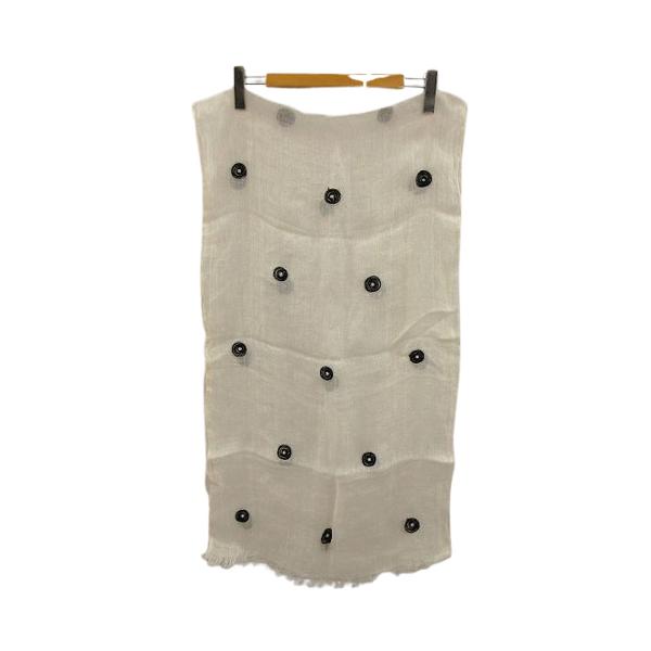 センソユニコ Senso unico ストール 刺繍 ドット リネン アイボリー レディース【ブランド】センソユニコ Senso unico【表記サイズ】表記なし【実寸サイズ】全長 約180cm　幅 約50.5cm　【素材】※おそらくリネン...