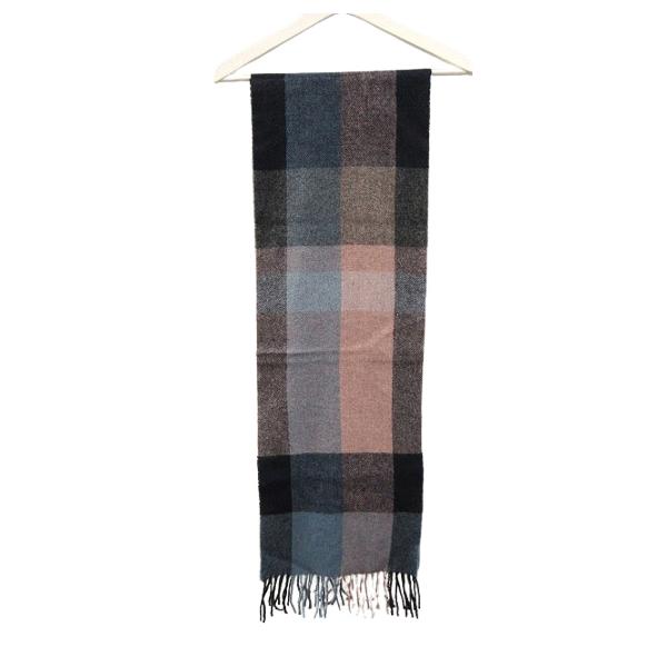 GOBI マフラー チェック カシミヤ ネイビー 薄ピンク レディース【表記サイズ】表記なし【実寸サイズ】全長（フリンジ含まず）：約180cm　幅：29cm　　【素材】カシミヤ100%【色】ネイビー 薄ピンク【仕様】-【状態】目立つような汚...