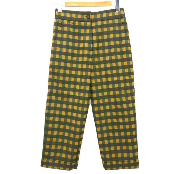アリジ ALYSI センソユニコ チェック パンツ ストレッチ 38 カーキ イエロー系 ボトムス レディース【ブランド】アリジ ALYSI【表記サイズ】38【実寸サイズ】ウエスト：約66〜90cm　もも幅：29cm　裾幅：20cm　股上：...