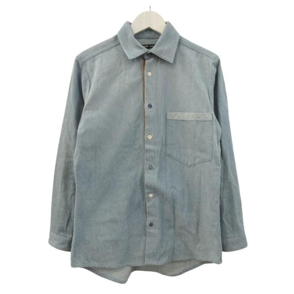 フランクリーダー FRANK LEDER デニムシャツ 長袖 WASHED DENIM SHIRT WITH TRADITONAL VINTAGE TAPE ブルー 水色 綿 コットン XS トップス メンズ【ブランド】フランクリーダー F...