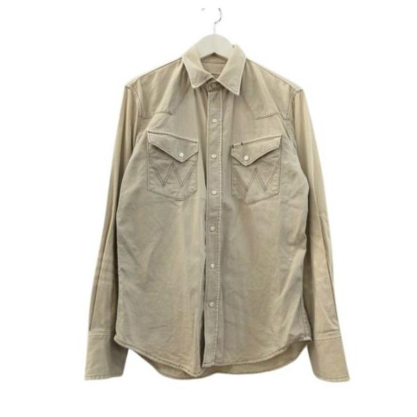 ロンハーマン Ron Herman ×Wrangler ラングラー ウエスタンシャツ 長袖 星条旗 ベージュ系 M 綿 コットン トップス レディース【ブランド】ロンハーマン Ron Herman【表記サイズ】M【実寸サイズ】肩幅：45cm...