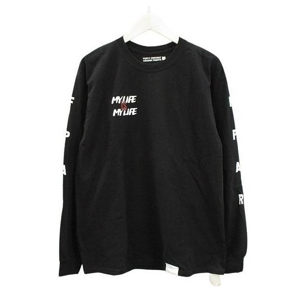 FORTY PERCENT AGAINST RIGHTS フォーティーパーセントアゲインストライツ MY LIFE IS MY LIFE ロングスリーブ Tシャツ M 黒 ブラック【表記サイズ】M【実寸サイズ】肩幅：52cm　身幅：53cm...