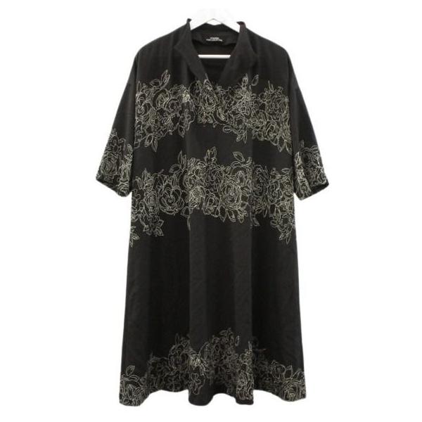 詩仙堂 TOMO COLLECTION シアーガーデン スキッパーシャツ ワンピース 黒 ブラック SEER GARDEN トモコレクション レディース【ブランド】シセンドウ 詩仙堂 HITOSHI TAMURA 【表記サイズ】-【実寸サイ...
