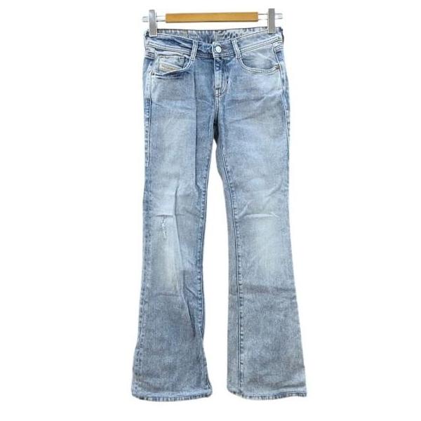 ディーゼル DIESEL デニム ブーツカット パンツ 1969 D-EBBEY 24 ブルー系 ジーンズ レディース【ブランド】ディーゼル DIESEL【表記サイズ】24【実寸サイズ】ウエスト：70cm　もも幅：23cm　裾幅：23cm　...
