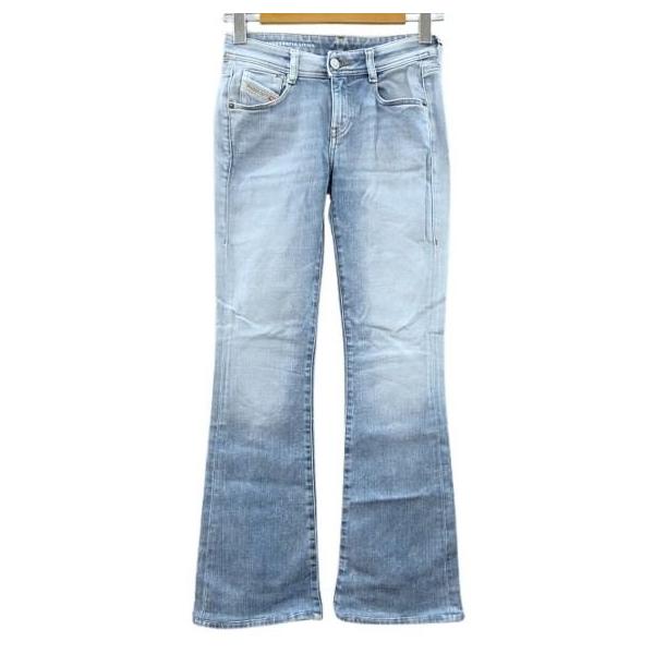 ディーゼル DIESEL デニム ブーツカット パンツ 1969 D-EBBEY 23 ブルー系 ジーンズ レディース【ブランド】ディーゼル DIESEL【表記サイズ】23【実寸サイズ】ウエスト：70cm　もも幅：23cm　裾幅：22cm　...
