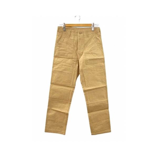 ヒューストン HOUSTON 1881 リップストップファティーグパンツ ベイカーパンツ カーキ L メンズ【ブランド】ヒューストン HOUSTON【表記サイズ】LARGE【実寸サイズ】ウエスト：80cm　もも幅：31cm　裾幅：22.5c...