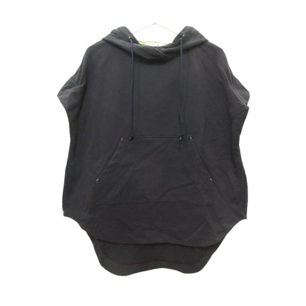センソユニコ J.branche スウェット ベスト パーカー 半袖 カットソー 38 ネイビー 紺 トップス レディース【表記サイズ】38【実寸サイズ】身幅：63cm　着丈：72cm　　【素材】本体 綿86% ポリエステル14%　別布 綿...