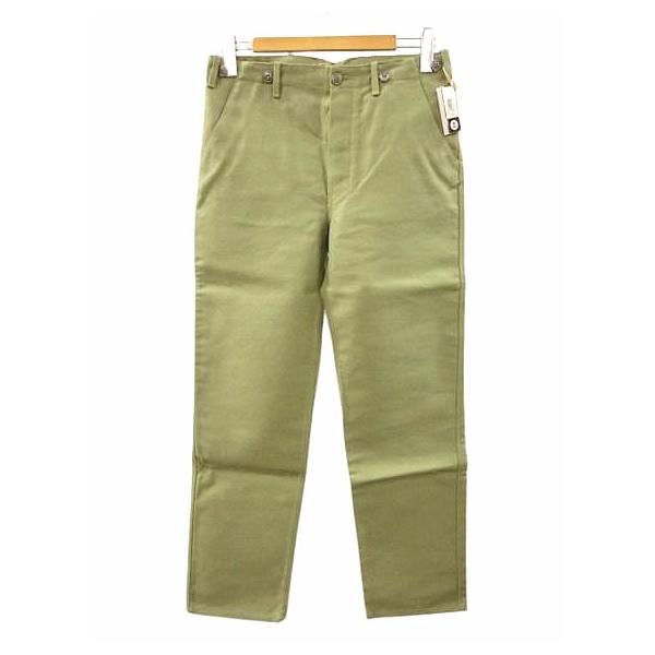 未使用品 ケンペル KEMPEL WORK PT SVEN ワークパンツ 44 オリーブ系 シンチバック ストレート ボトムス メンズ【ブランド】ケンペル KEMPEL【表記サイズ】44【実寸サイズ】ウエスト：80cm　もも幅：29cm　裾...