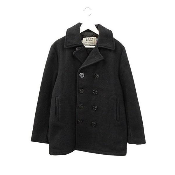 ショット SCHOTT 90s 740N ピーコート Pコート 36 黒 ブラック アウター メンズ【ブランド】ショット SCHOTT【表記サイズ】36【実寸サイズ】肩幅：46cm　身幅：48cm　袖丈：61cm　着丈：75cm　　【素材】...