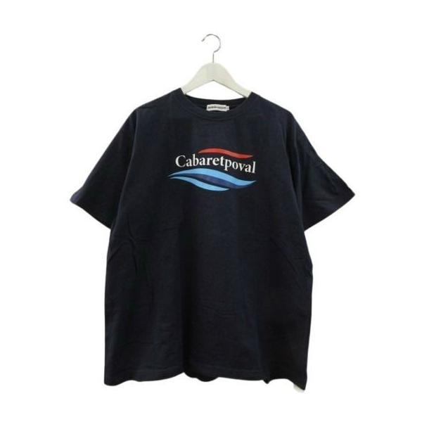 Cabaret Poval キャバレーポヴァール ConversionTEE Tシャツ 半袖 ネイビー 紺 L 綿 コットン トップス メンズ【表記サイズ】L【実寸サイズ】肩幅：52.5cm　身幅：58cm　着丈：73cm　袖丈：21cm　...