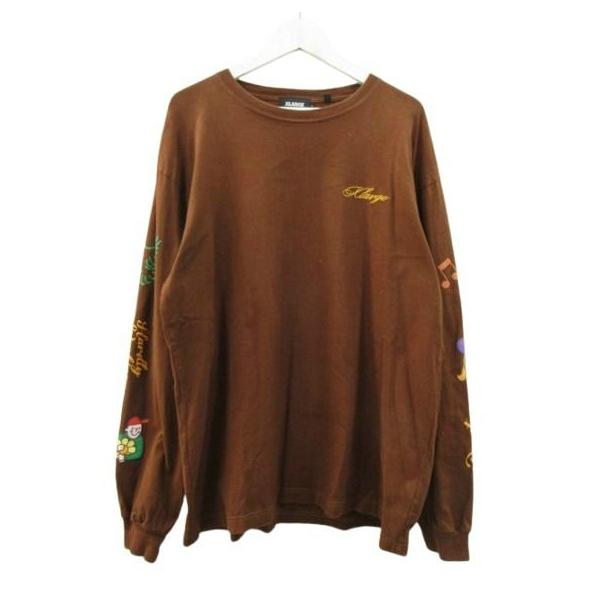 エクストララージ X-LARGE Random Things L/S Tee Tシャツ ロンT 長袖 丸首 ブラウン M 綿 コットン L プリント トップス メンズ【ブランド】エクストララージ X-LARGE【表記サイズ】L【実寸サイズ】...