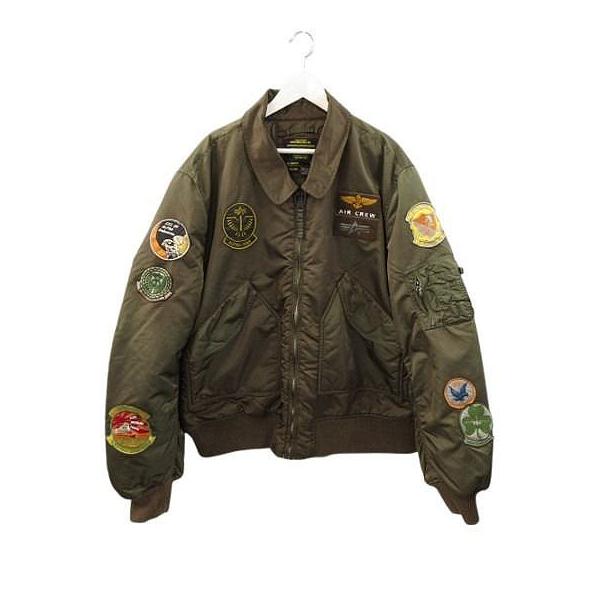 アルファ ALPHA CWU-45/P フライトジャケット 5XL カーキ系 ワッペン 中綿 ジップアップ ブルゾン アウター メンズ【ブランド】アルファ ALPHA【表記サイズ】5XL【実寸サイズ】肩幅：55cm　身幅：70cm　袖丈：7...