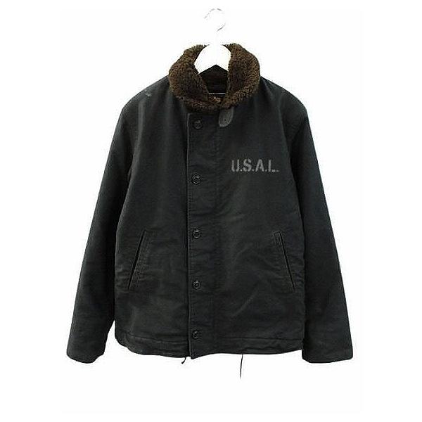 アルファ ALPHA N-1 DECK JACKET デッキジャケット 20521 黒 ブラック L ジップアップ アウター メンズ【ブランド】アルファ ALPHA【表記サイズ】L【実寸サイズ】肩幅：47cm　身幅：51cm　袖丈：65cm...