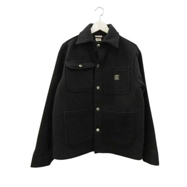 ポインター POINTER カバーオール ウール ワークジャケット USA製 ブラック S メンズ【ブランド】ポインター POINTER【表記サイズ】S【実寸サイズ】肩幅：49cm　身幅：53cm　袖丈：62cm　着丈：66.5cm　　【素...