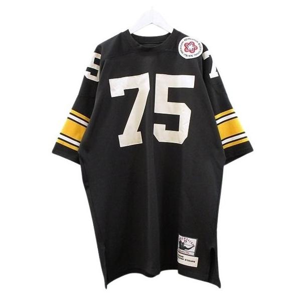 ミッチェル&amp;ネス MITCHELL&amp;NESS ピッツバーグ スティラーズ 75 ジョーグリーン フットボール ジャージ ブラック 52 メンズ【表記サイズ】52【実寸サイズ】身幅：64cm　着丈：90cm　ゆき丈：64cm　...