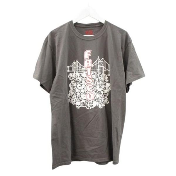 415 Clothing Skull &amp; Bridge S/S T-Shirt FRISCO L グレー Tシャツ トップス 半袖 メンズ【表記サイズ】L【実寸サイズ】肩幅：51cm　身幅：53cm　着丈：74cm　袖丈：20cm　...