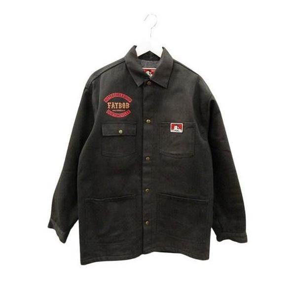 ベンデイビス BEN DAVIS FATBOB CUSTOM CYCLES ファットボブ プリント ワークジャケット L 黒 ブラック アウター メンズ【ブランド】ベンデイビス BEN DAVIS【表記サイズ】L【実寸サイズ】肩幅：52cm...