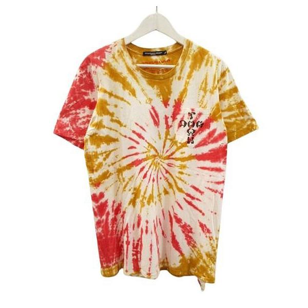WOLVES KILL SHEEP ウルブス キル シープ × DOG TOWN ドッグタウン タイダイ Tシャツ USA製 サイズL マルチカラー 半袖 カットソー トップス メンズ【表記サイズ】L【実寸サイズ】肩幅：46cm　身幅：48...