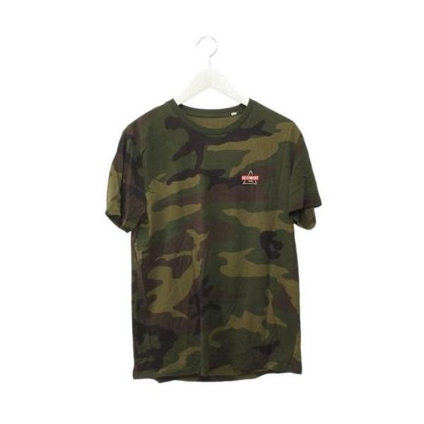 ノーコメントパリ NO COMMENT PARIS Tシャツ 半袖 カットソー 迷彩 プリント カーキ系 トップス メンズ レディース【表記サイズ】EU L US M【実寸サイズ】肩幅：41cm　身幅：52cm　着丈：66cm　袖丈：20c...