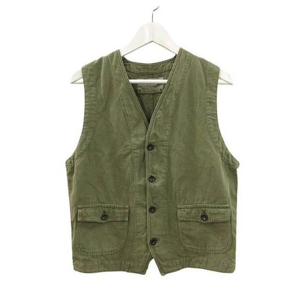 チェサピークス CHESAPEAKE’S コットン リネン ベスト L Cotton Linen Saint Michel Vest ボーイズマーケット メンズ【表記サイズ】L【実寸サイズ】身幅：約49cm　着丈：背面首元トップから裾まで5...