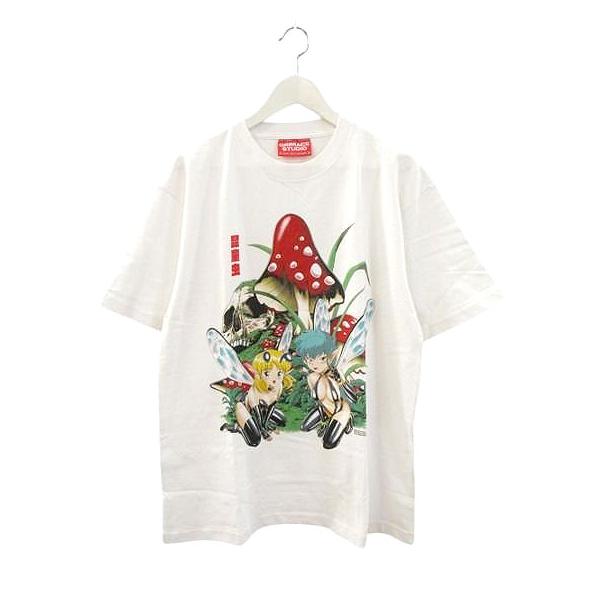 BONDAGE FAIRIES ボンデージフェアリーズ 昆童虫 GRIMASCE STUDIO プリント Tシャツ L 白 ホワイト 半袖 カットソー トップス メンズ【表記サイズ】L【実寸サイズ】肩幅：54cm　身幅：56cm　着丈：73...