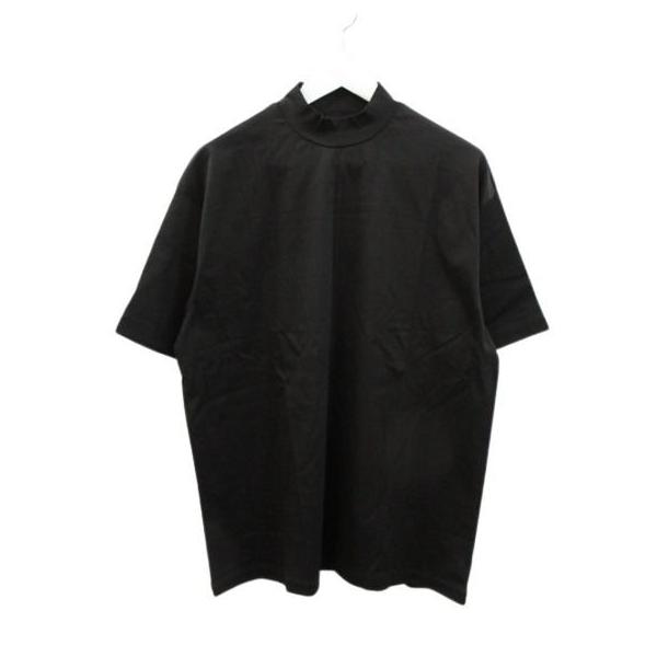 未使用品 JUHA ユハ SUPERIOR PIMA COTTON MOCK-NECK TEE 10170606 モックネック Tシャツ 3 ブラック カットソー 無地 トップス メンズ【表記サイズ】3【実寸サイズ】肩幅：52cm　身幅：5...