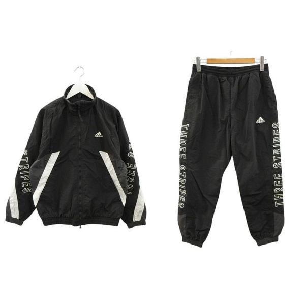 アディダス adidas セットアップ ウーブンジャケット IS5146 ウーブンカフパンツ IM8764 ブラック L ブルゾン ボトムス 上下セット メンズ【ブランド】アディダス adidas【表記サイズ】L【実寸サイズ】ジャケット 肩...