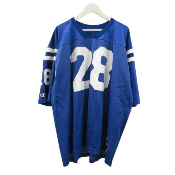 チャンピオン CHAMPION NFL フットボールゲームシャツ COLTS FAULK 28 ナンバリング USA製 ブルー 52 メンズ【ブランド】チャンピオン CHAMPION【表記サイズ】52【実寸サイズ】身幅：71cm　着丈：81...