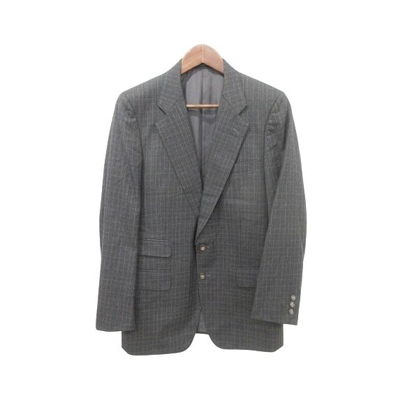 ケント&amp;カーウェン KENT&amp;CURWEN チェック テーラード ジャケット ウール フォーマル 94A6 グレー ■GY99 メンズ【ブランド】ケント&amp;カーウェン KENT&amp;CURWEN【表記サイズ】94A...