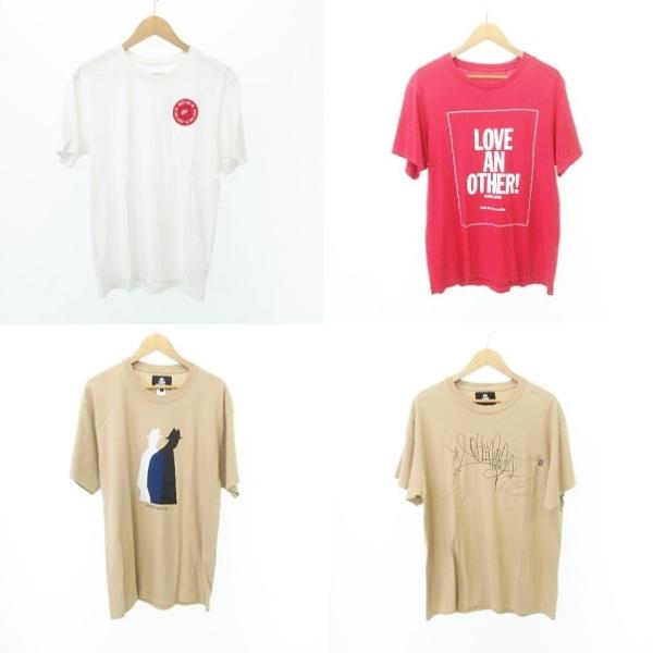 ナッシング スペシャル Nothin special 他 4点セット 半袖 Tシャツ トップス プリント ロゴ M〜Lサイズ マルチカラー メンズ【表記サイズ】M〜Lサイズ白 Tシャツ Mサイズ赤 Tシャツ 擦れにより読み取り不可ベージュ ...