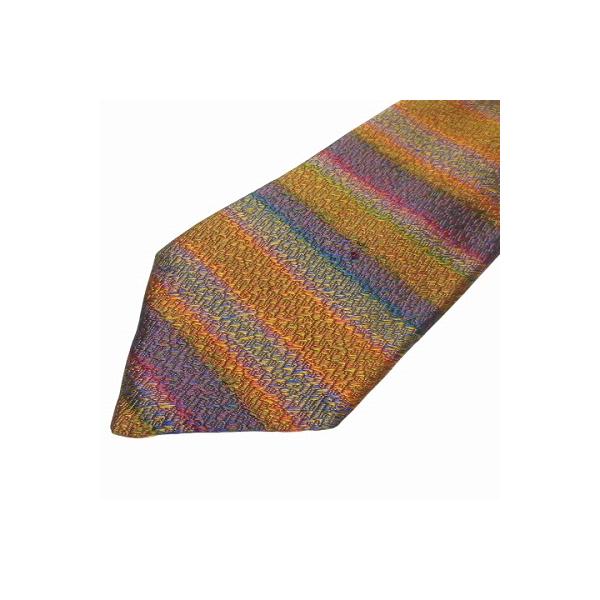 ドゥシャン デュシャン DUCHAMP ネクタイ ワイドタイ マルチボーダー シルク ビジネス マルチカラー ORG X メンズ【実寸サイズ】大剣幅 9.5cm　全長 147.5cm　【素材】シルク【色】マルチカラー【状態】・大剣先付近、シ...