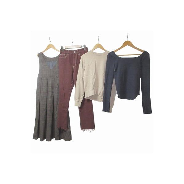 ケイビーエフ KBF アーバンリサーチ イリ illi 衣類 4点セット まとめ ニット カットソー パンツ ジャンパースカート 長袖 無地 チェック【ブランド】ケイビーエフ KBF アーバンリサーチ【表記サイズ】ニット、カットソー、スカー...