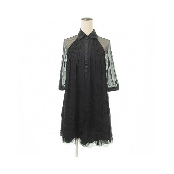 キャサリン・マランドリーノ CATHERINE MALANDRINO 美品 ラグラン シースルー袖 ワンピース 2 Mサイズ 黒 ブラック MMT レディース【ブランド】キャサリン・マランドリーノ CATHERINE MALANDRINO【...