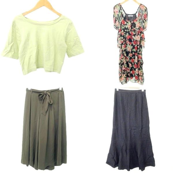 ローリズファーム カスタネ 等 衣類 まとめ売り 4点 セット カットソー ワンピース パンツ スカート フリーサイズ MMT A1117 レディース【表記サイズ】カスタネ カットソー…Fアズノウアズピンキー ワンピース…＊ローリーズファー...