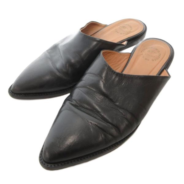 トゥモローズパーティーズ TOMORROW'S PARTIES ミュール サンダル レザー 37 黒 ブラック /JS ■YHS5 レディース【表記サイズ】37【実寸サイズ】最大幅：9cm　アウトソール：27cm　インソール 24cm　【素...