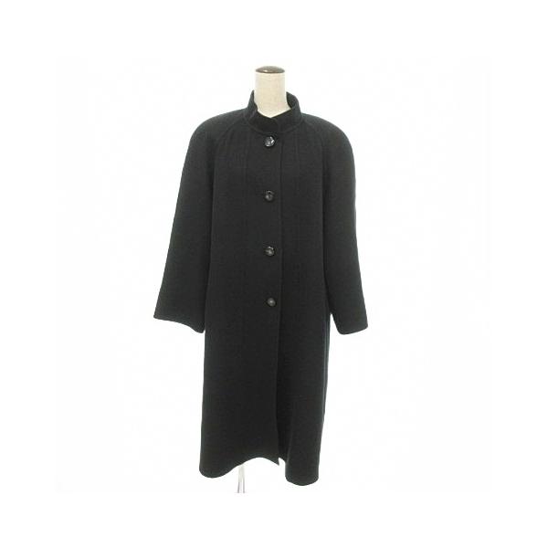 ELL SIMONE カシミヤ ロング コート 日本製 F 黒 ブラック ORG レディース【表記サイズ】F【実寸サイズ】身幅：58cm　着丈：約110cm　ゆき丈：72cm　　【素材】毛（カシミヤ）100％　裏地：キュプラ 100％ 【色...