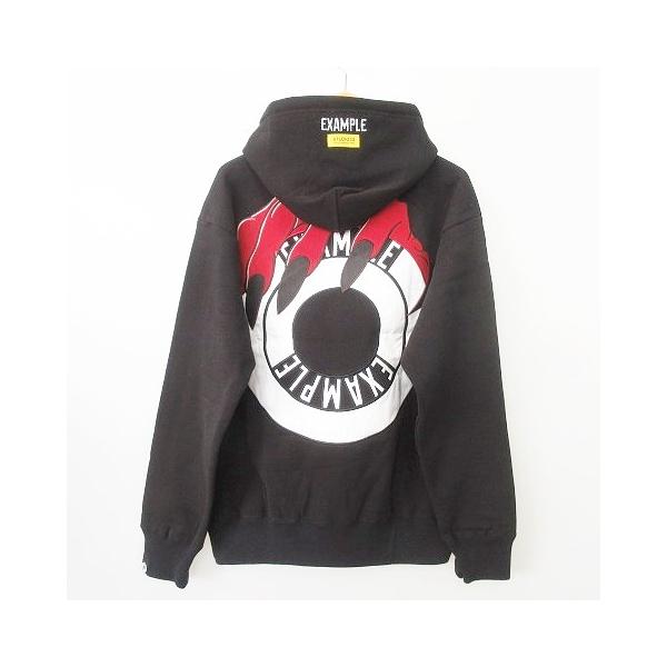 エグザンプル EXAMPLE × STUDIO33 サークルロゴ パーカー プルオーバー フーディー 裏起毛 スウェット M 黒 ブラック メンズ【表記サイズ】M【実寸サイズ】肩幅：54cm　身幅：55cm　着丈：65cm　袖丈：61cm　...