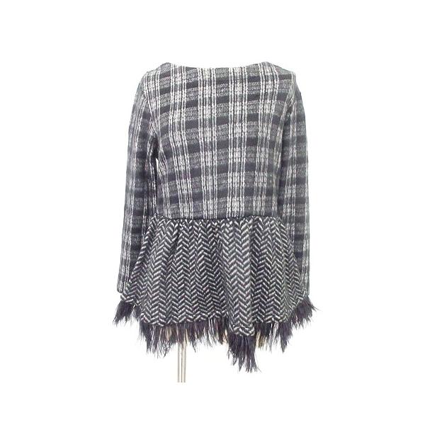 brebis noir チェック チュニック 起毛 M  黒 ブラック A1215 レディース【表記サイズ】M【実寸サイズ】肩幅：38.5cm　身幅：44cm　着丈：65cm　袖丈：52.5cm　　【素材】アクリル61％、綿39％【色】ブラ...