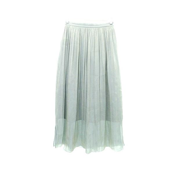 ストラ Stola. ロング スカート フレア グリッター シフォン 日本製 38 Mサイズ グリーン系 ■GY6 A1226 レディース【ブランド】ストラ Stola.【表記サイズ】38（Mサイズ相当）【実寸サイズ】ウエスト：67〜76c...