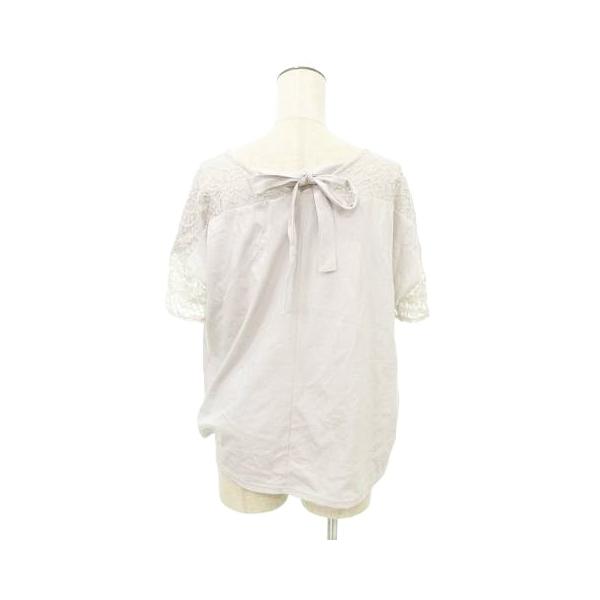 grandeur longueur hauteur レース装飾 カットソー 1 Sサイズ ライトグレー MMT レディース【表記サイズ】1Sサイズ【実寸サイズ】肩幅：3cm　身幅：56cm　着丈：51cm　袖丈：10cm　　【素材】添付画像...