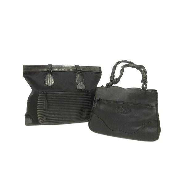 ボナフォルトゥーナ buona fortuna バッグ 2点セット おまとめ トート ハンドバッグ ナイロン レザー 黒 ブラック ORG レディース【表記サイズ】-【実寸サイズ】トートバッグ 　横×縦 43×30cm　　ハンドバッグ　横×...