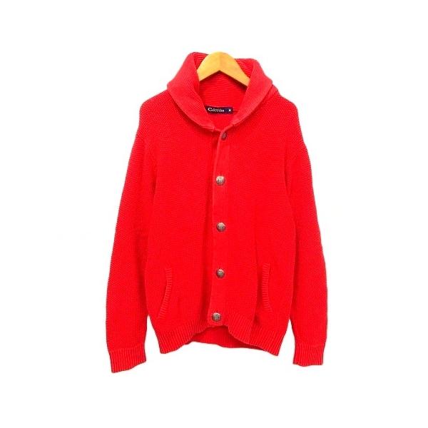 ローズバッド ROSE BUD COUPLES ショールカラー ニット カーディガン M 赤 レッド A0113 メンズ【ブランド】ローズバッド ROSE BUD【表記サイズ】M【実寸サイズ】肩幅：46cm　身幅：48.5cm　袖丈：59c...