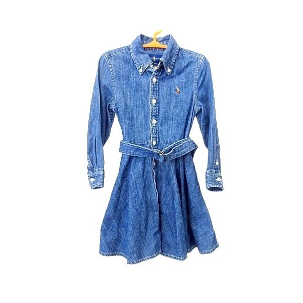 ラルフローレン RALPH LAUREN 国内正規 デニム ワンピース 長袖 フレア 3T 100cm相当 インディゴ 子供服 ■GY54 A0123 キッズ【ブランド】ラルフローレン RALPH LAUREN【表記サイズ】3T（100cm...