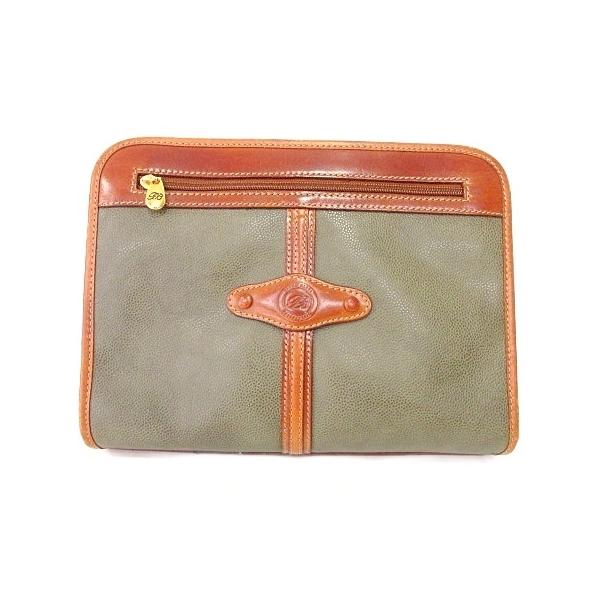 PINO BETTI セカンドバッグ クラッチバッグ レザー PVC カーキ 茶 ブラウン A0128 メンズ【表記サイズ】-【実寸サイズ】持ち手の長さ：-cm　ヨコ：26.5cm　タテ：19.5cm　マチ：5cm　ショルダーの長さ：-cm...