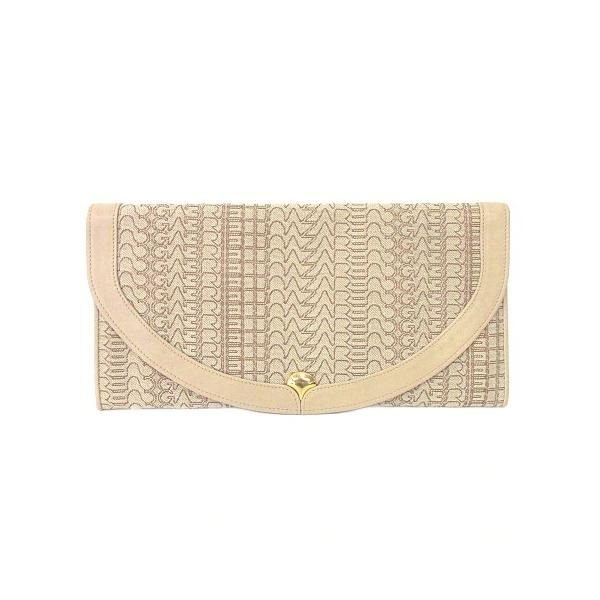 ナザレノガブリエリ nazareno gabriellia クラッチバッグ 総柄 キャンバス レザー ベージュ A0128 レディース【表記サイズ】-【実寸サイズ】持ち手の長さ：-cm　ヨコ：27.5cm　タテ：14cm　マチ：1.5]cm...