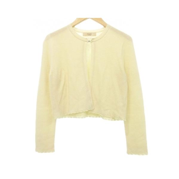 マーリエパーエフデ Maglie par ef-de カーディガン ビジューボタン 薄手 カットソー 7 アイボリー ■TC 【ブランド】マーリエパーエフデ Maglie par ef-de【表記サイズ】7【実寸サイズ】肩幅：30cm　身幅...