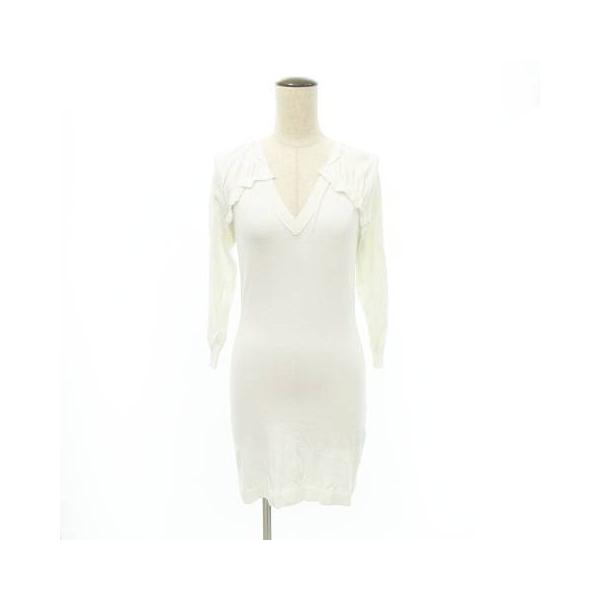 ユーズ UTH 美品 ニット ワンピース ミニ丈 ワンサイズ 白 ホワイト ■TC レディース【ブランド】ユーズ UTH【表記サイズ】ワンサイズ実寸サイズをご参照ください。【実寸サイズ】身幅：38cm　着丈：70cm　ゆき丈：53cm　　【...