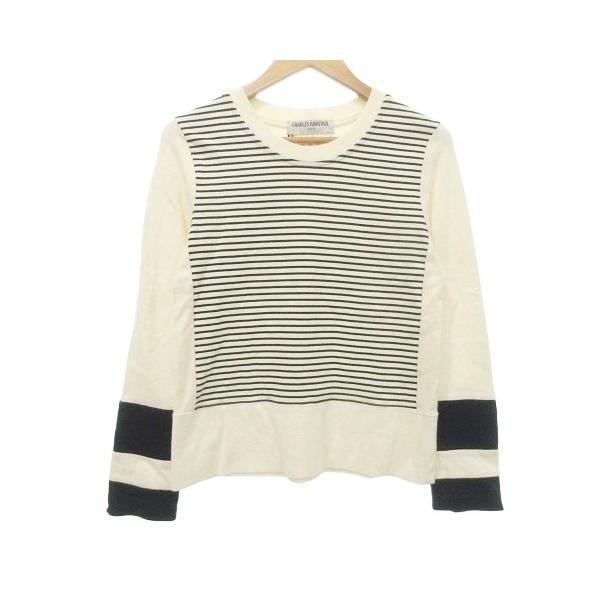 シャルルアナスタス CHARLES ANASTASE ボーダー ニット カットソー コットン Sサイズ 白 ホワイト ■TC レディース【ブランド】シャルルアナスタス CHARLES ANASTASE【表記サイズ】S【実寸サイズ】肩幅：36...